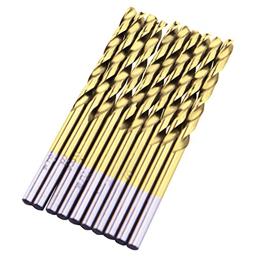 HSS Micro Titanium Coated Twist Drill Bit Set, High Speed Steel Jobber Length Drill, Split Point, 50 PCS Drill Bits Tools, 1/32" to 7/64"(0.8,1.6,2.0,2.5,3.0) for Wood Plastic and Metal