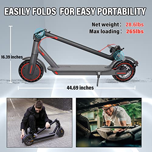 Electric Scooter for Adults with 350W Motor Up to 19 Mph & 19-21 Miles Long Range, 8.5β Solid Tires and E-ABS, Foldable Commuter Scooter with LED Display