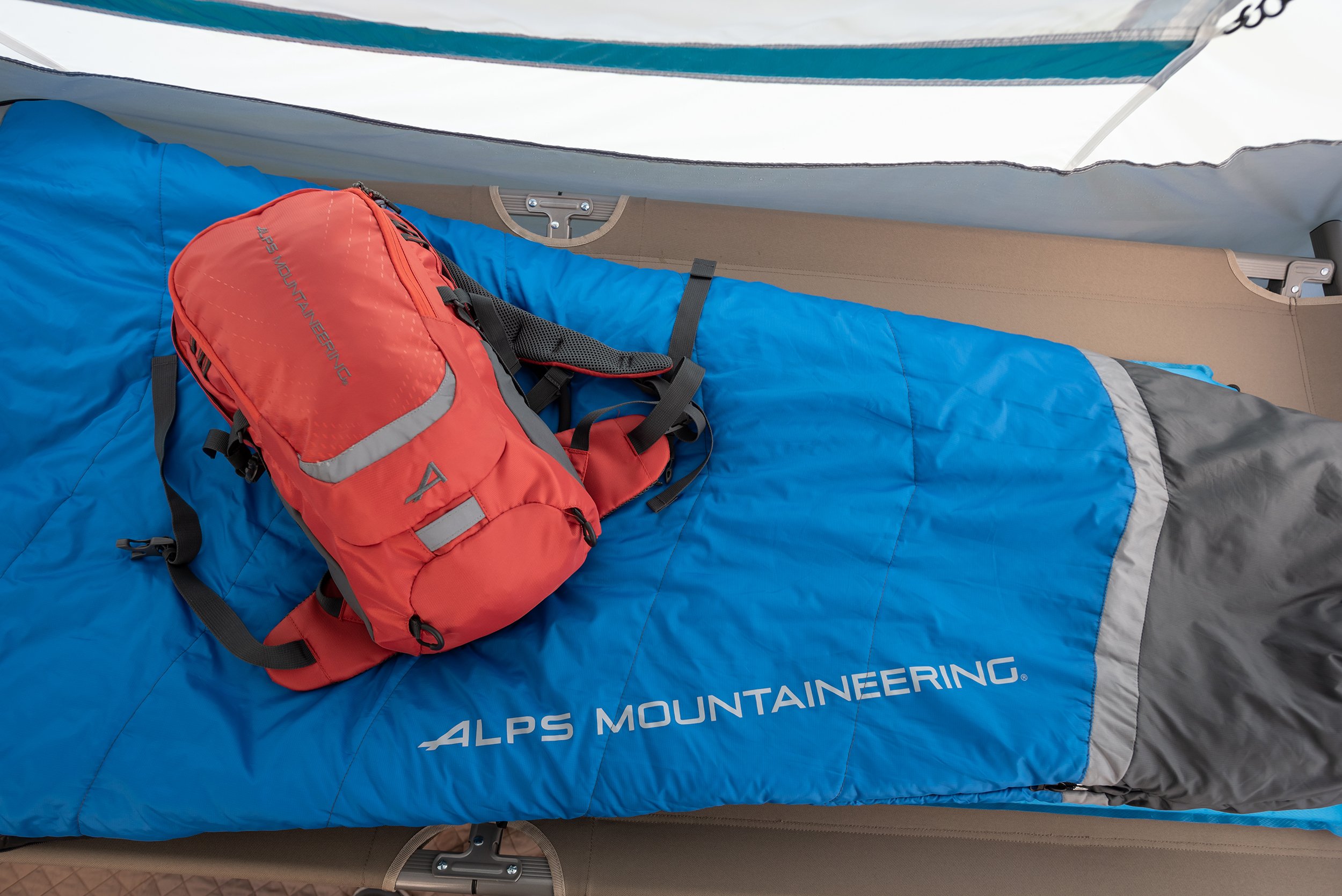 ALPS Mountaineering Aura +35° Mummy Sleeping Bag, Regular - Blue/Charcoal