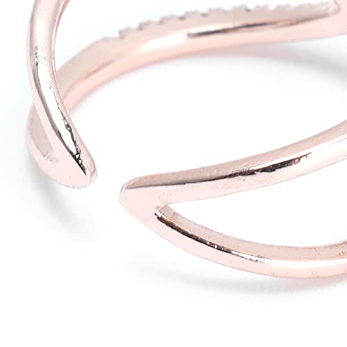 Jewelry Ring, Alloy Exquisite Design Knuckle Ring Beautiful Appearance for Anniversary for Birthday(02 Rose Gold WG0-0342)