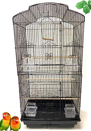 Large Open Top Canary Parakeet Cockatiel Lovebird Finch Bird Cage - 18" Length x 14" Depth x 35" Height