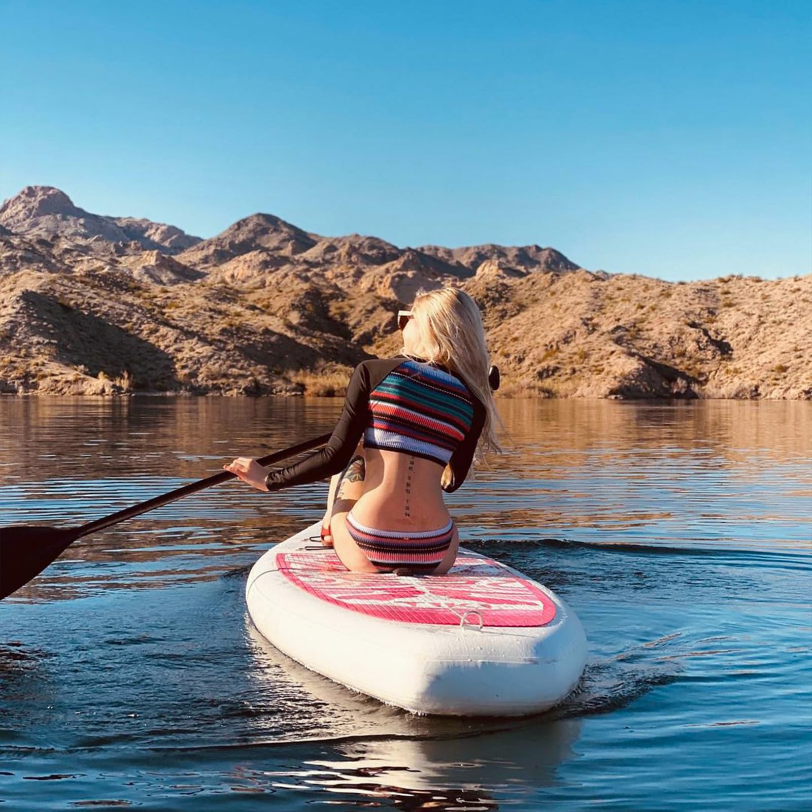 FunWater Inflatable 10'6×33"×6" Ultra-Light SUP for All Skill Levels Everything Included with Stand Up Paddle Board, Adj Paddle, Pump, ISUP Travel Backpack, Leash, Waterproof Bag