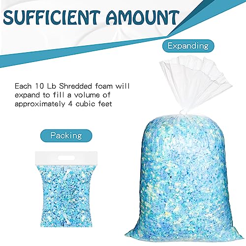 Frienda 10lbs Shredded Memory Foam Filling Multi Color Filler Foam Refill Soft Bean Bag Filler Pillow Stuffing for Pillow Cushion Dog Bed Chairs Arts Crafts Beanbag Sofa
