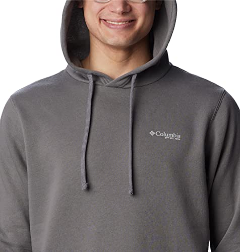 Columbia Men's PFG Sleeve II Graphic Hoodie, City Grey/Cool Grey Logo, X-Large