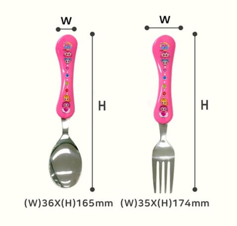 Generic TNB Teenieping Character Dinnerware Set with Case, Cutlery Set, Fork, Spoon, Tableware, Training Chopsticks for Beginners with Silicone Rings (Splashping), m, Pink, blue, purple