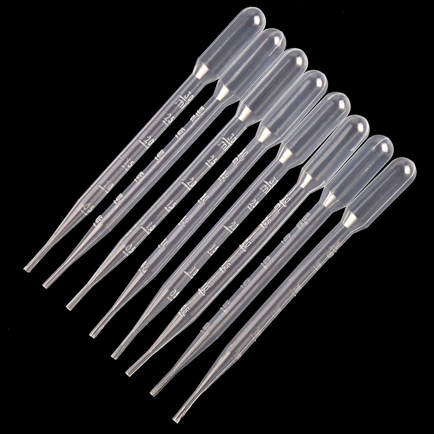 DIYASY 25 Pcs 3ML Plastic Transfer Pipettes,Disposable Graduated Pipettes Eye Dropper for Lab Science Multi- Purpose and Makeup Tool.