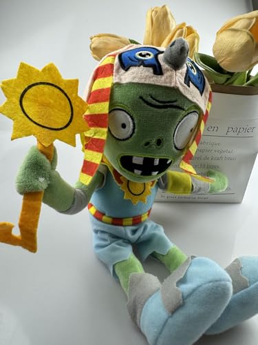 JHESAO 12" Plants and Zombies Plush RA Zombie Toys PVZ Plushies 1 2 Stuffed Soft Doll Sun Zombie Toy