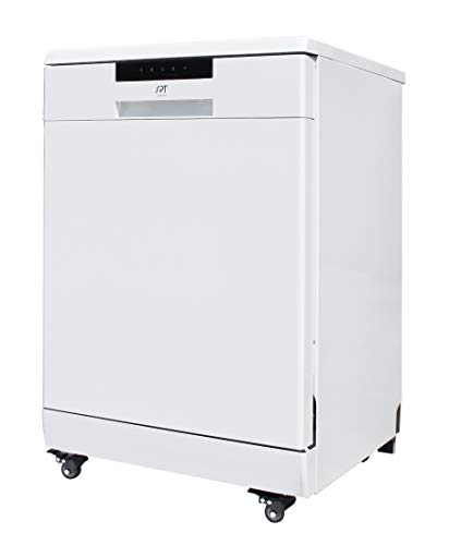 SPT SD-6513WB 24″ Wide Portable Dishwasher with ENERGY STAR, 6 Wash Programs, 10 Place Settings and Stainless Steel Tub – White