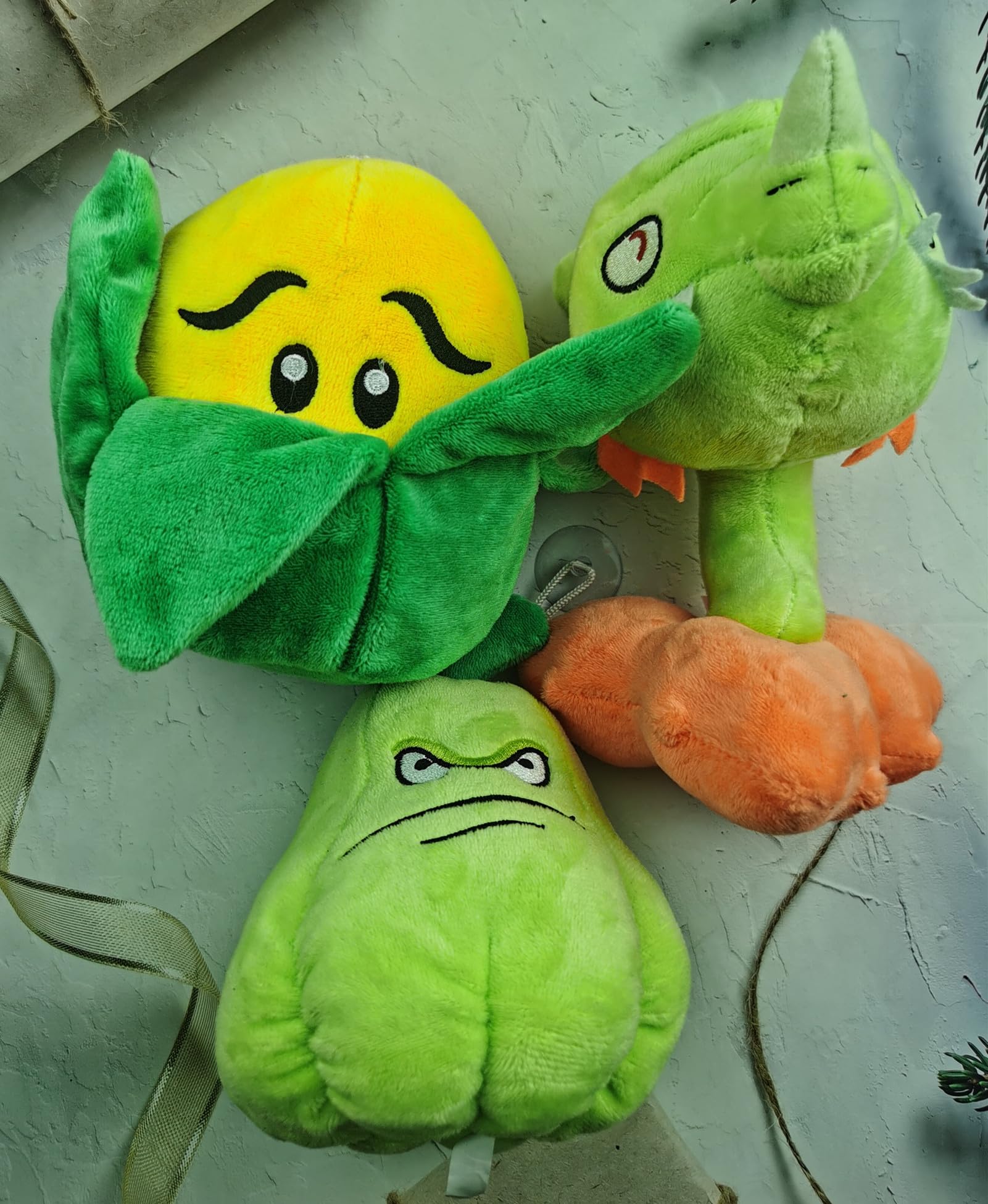 JHESAO 3 PCS Plants and Zombies Snapdragon Plush Plants Sets Zombies Toy Snapdragon, 1 2 Stuffed Soft Squash Doll, Corn PVZ Plushies Figure Doll Chili New