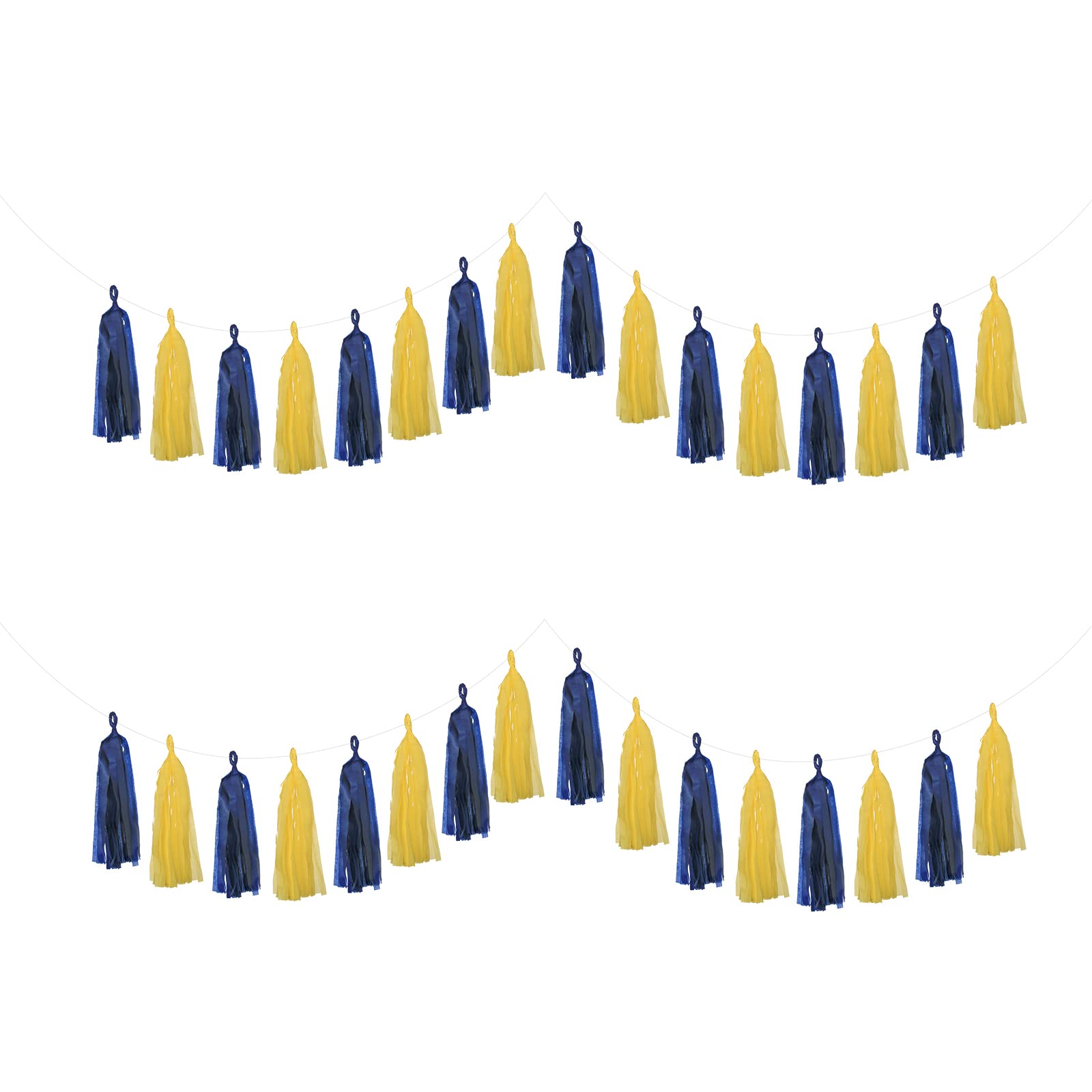 Autupy 20PCS Blue and Yellow Graduation Decorations Blue and Yellow Tassel Garland for Party Decorations