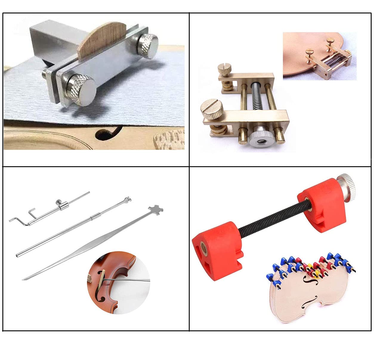 Jiayouy 15 Pieces Violin Repairing Maintenance Tool Kit with Carry Bag Luthier Tools Violin Making Violin maintenance and violin making tool kit
