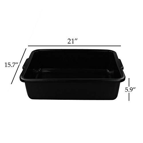 HOMMP 4-Pack Large Plastic Commercial Bus Tubs, 22 L Rectangle Utility Bus Box