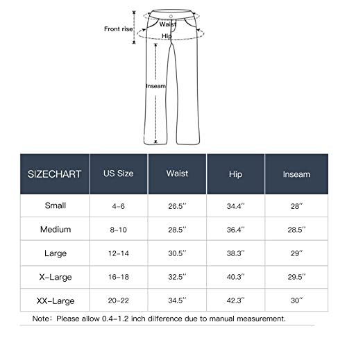 FIVASU Bootcut Pants for Women Dress Pants with Pockets Bootcut Office Pants for Women Bootleg Work Pants Black L