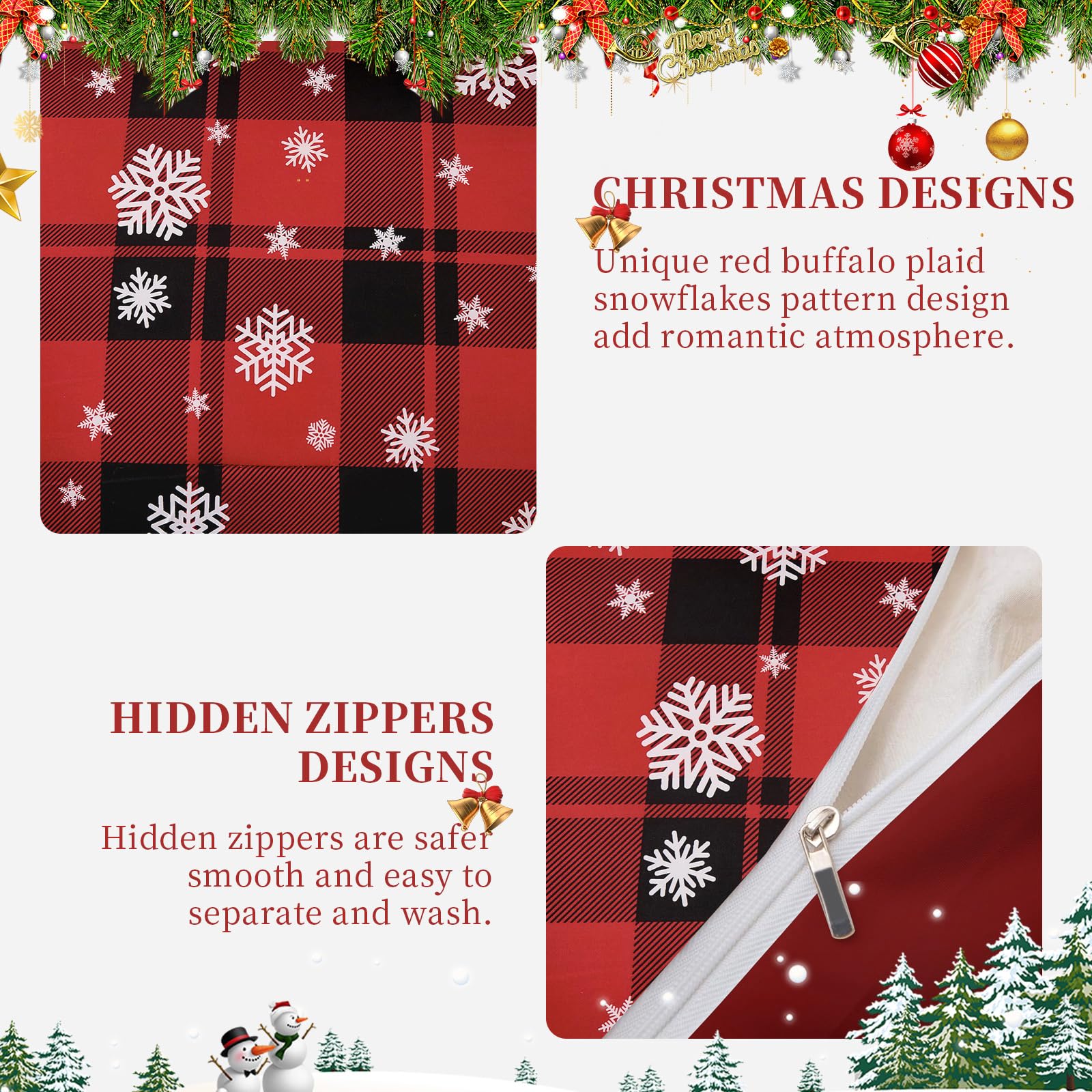 Christmas Duvet Cover Set Queen, Boho Red Teal Striped with Reindeer Cardinals Pattern Bedding Comforter Cover Set for Festive Bedroom Decor 3 Pieces Zipper Closure