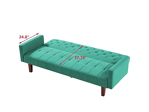 Fiveshow Modern Linen Cushion Convertible Double Folding Living Room Sofa Bed (Eucalyptus Wood Frame),Apartment Living Room Sofa