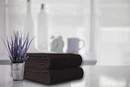 Elvana Home 4 Pack Bath Towel Set 27x54, 100% Ring Spun Cotton, Ultra Soft Highly Absorbent Machine Washable Hotel Spa Quality Bath Towels for Bathroom, 4 Bath Towels Chocolate Brown