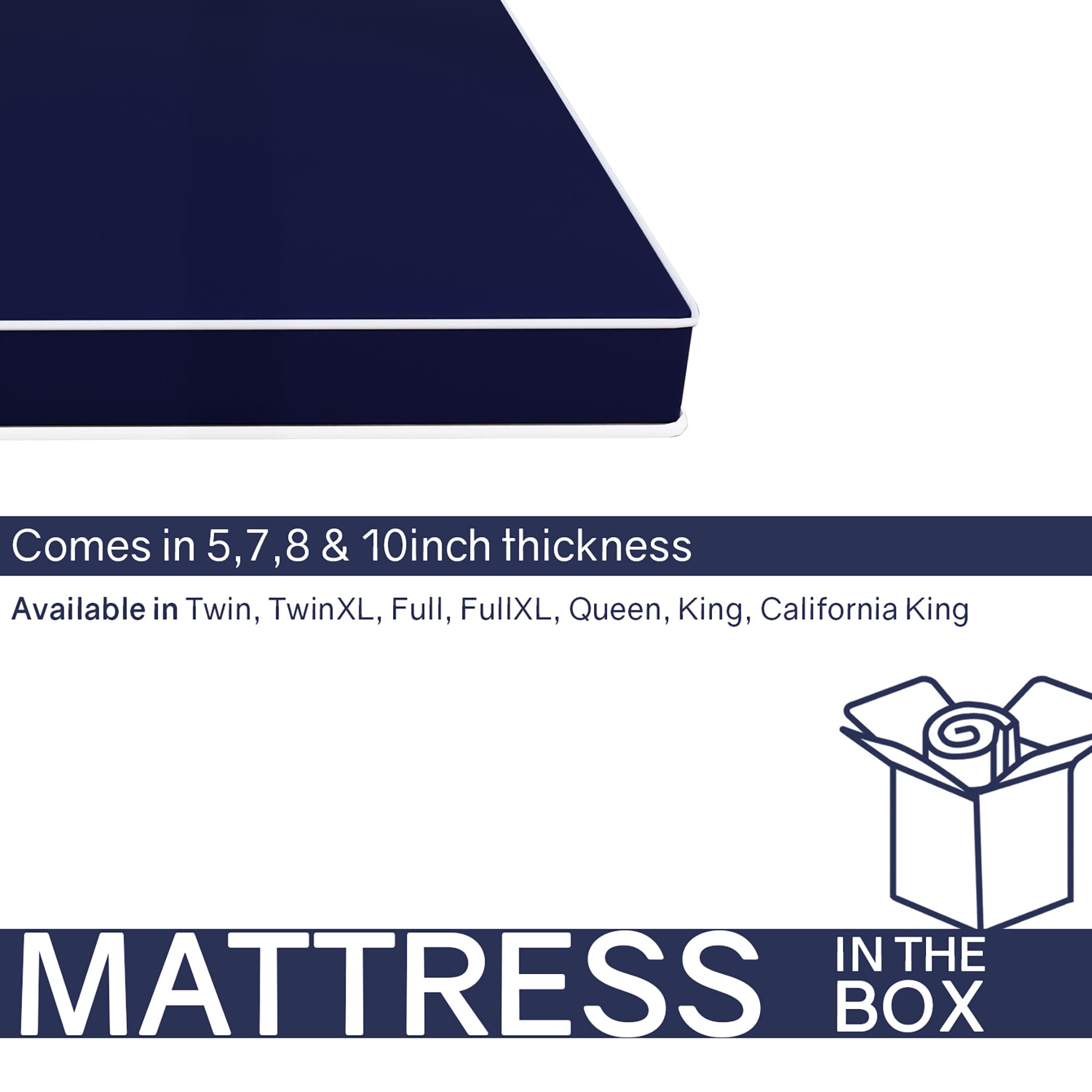 Mayton, 5-Inch Medium Firm Water-Resistance Foam Vinyl Mattress, Easy to Clean, Comfortable & Noise Free, Full
