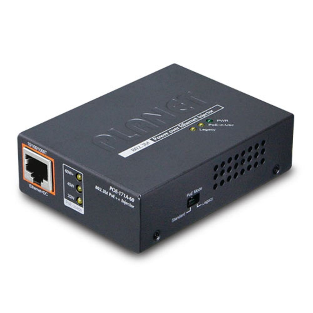Planet-POE-171A-60-Single-Port 10/100/1000Mbps 802.3bt PoE Injector (60 Watts)