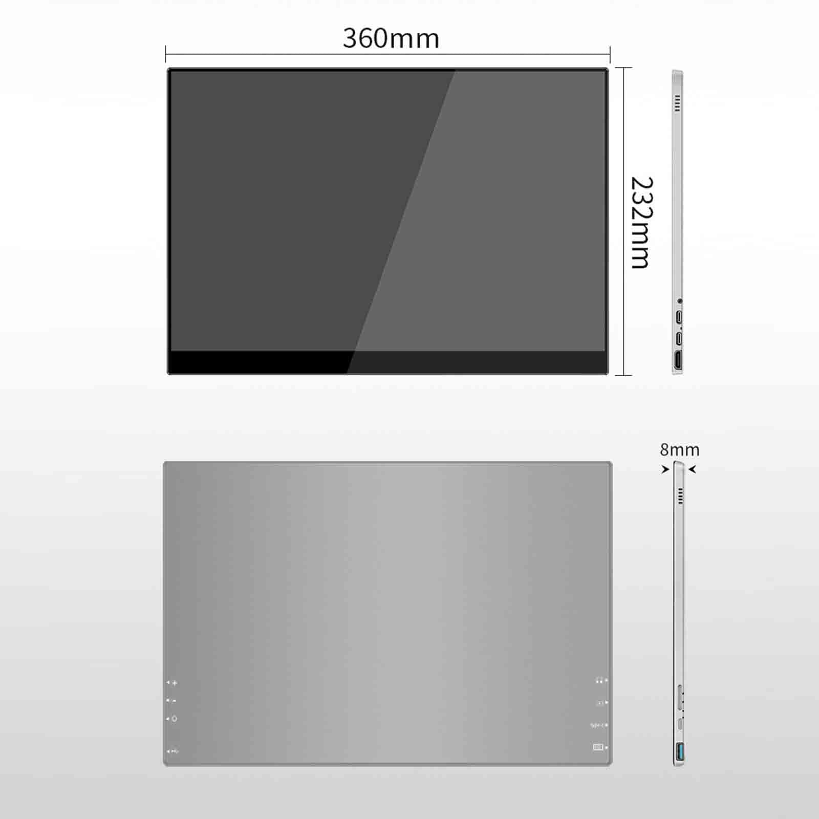 BDT 15.6 Inch 1080P Portable Display Gaming Laptop IPS Touch Screen External Screen 178° Wide Viewing Angle