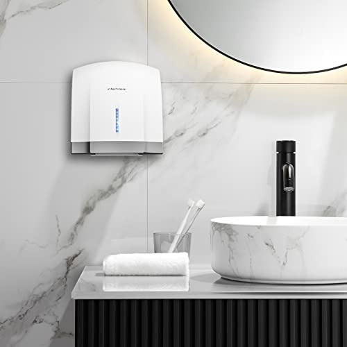 interhasa! Commercial Hand Dryer, Automatic Electric Hand Dryer 1800W High Speed Hand Dryer for Commercial and Household Noise Reduction (White)