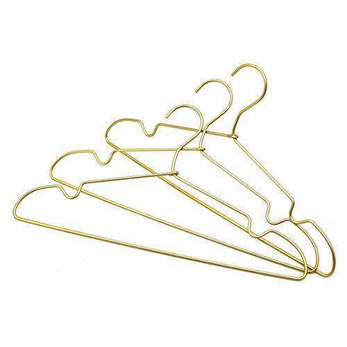 Koobay Clothes Hangers, 16.5" Metal Gold Suit Coat Hanger with PVC Coat Hook Laundry Wire Clothes Shirt Coat Hangers, 30Pack