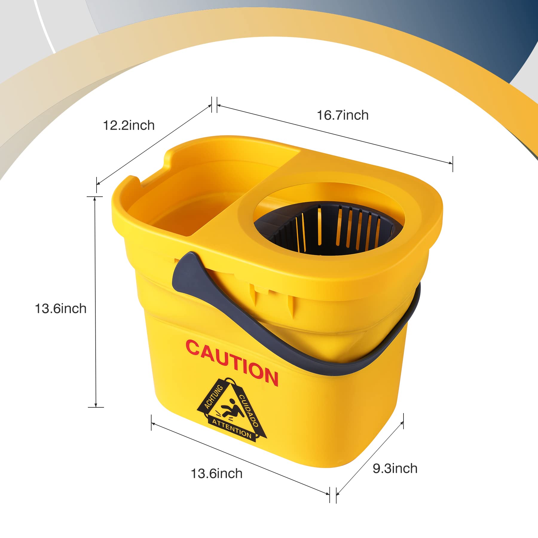 Yocada Commercial Mop Bucket with Wringer Portable Collapsible Plastic Mop Bucket Cleaning Washing Bucket for Cotton Mop