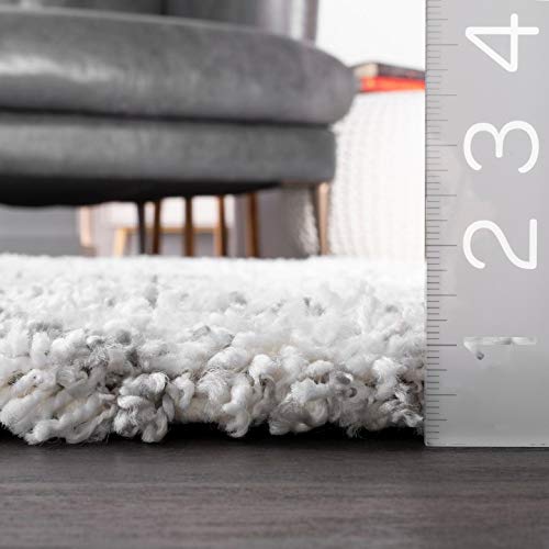 nuLOOM Iola Geometric Shag Area Rug, 6' 7" x 9', White