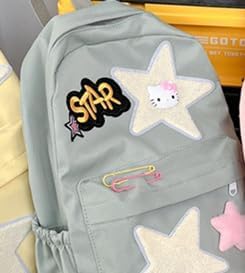 Cute Backpack for Women Men, Kawaii Y2K Grunge Trendy Colorful Harajuku Hiking Travel Backpack Aesthetic Backpack (Green)