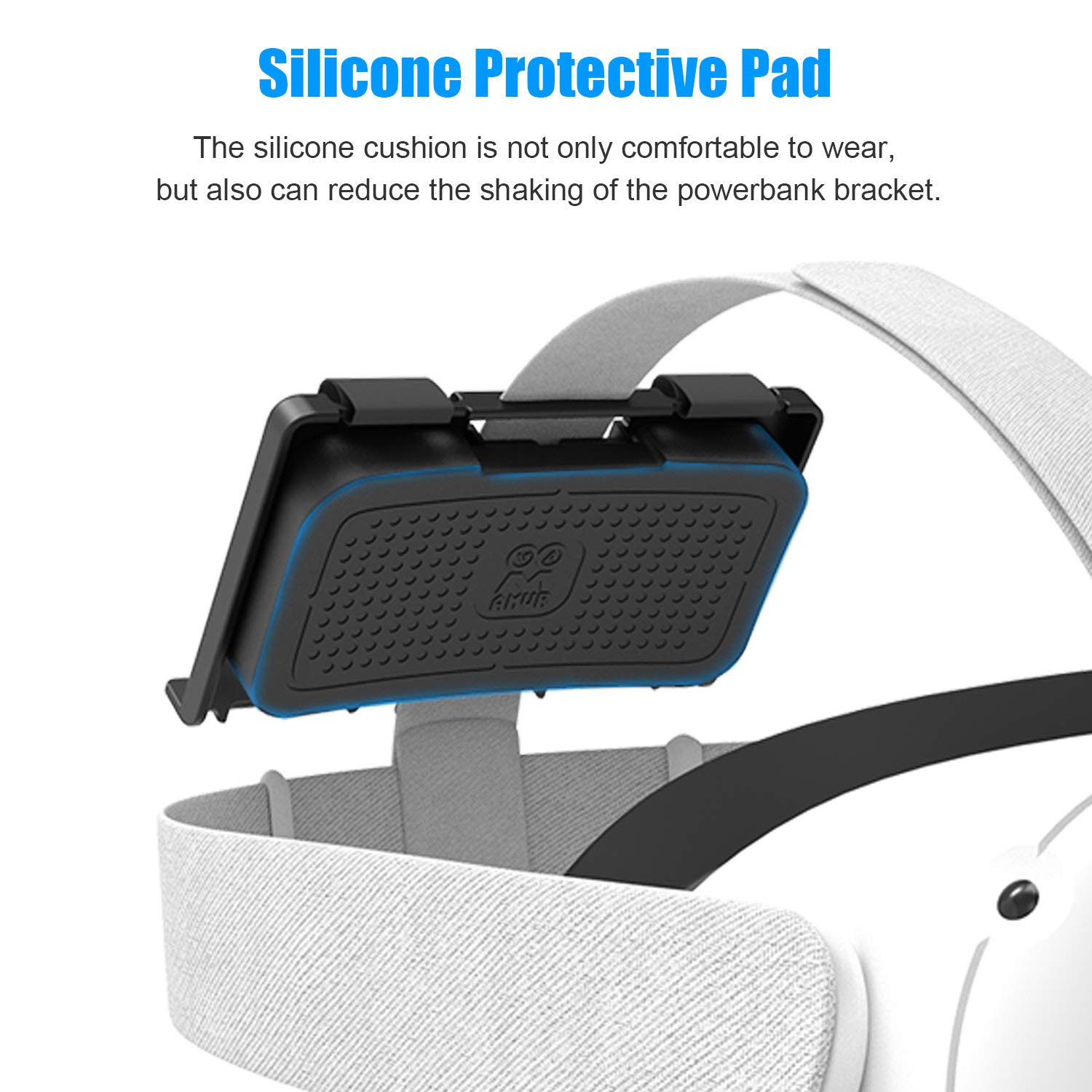 AMVR Powerbank Fixing Bracket, Battery Holder for Oculus Quest or Vive Deluxe Audio Strap, Fixed on The VR Headset Strap or on The Waist, Compatibly Multiple Sizes Mobile Power (Without USB Cable)