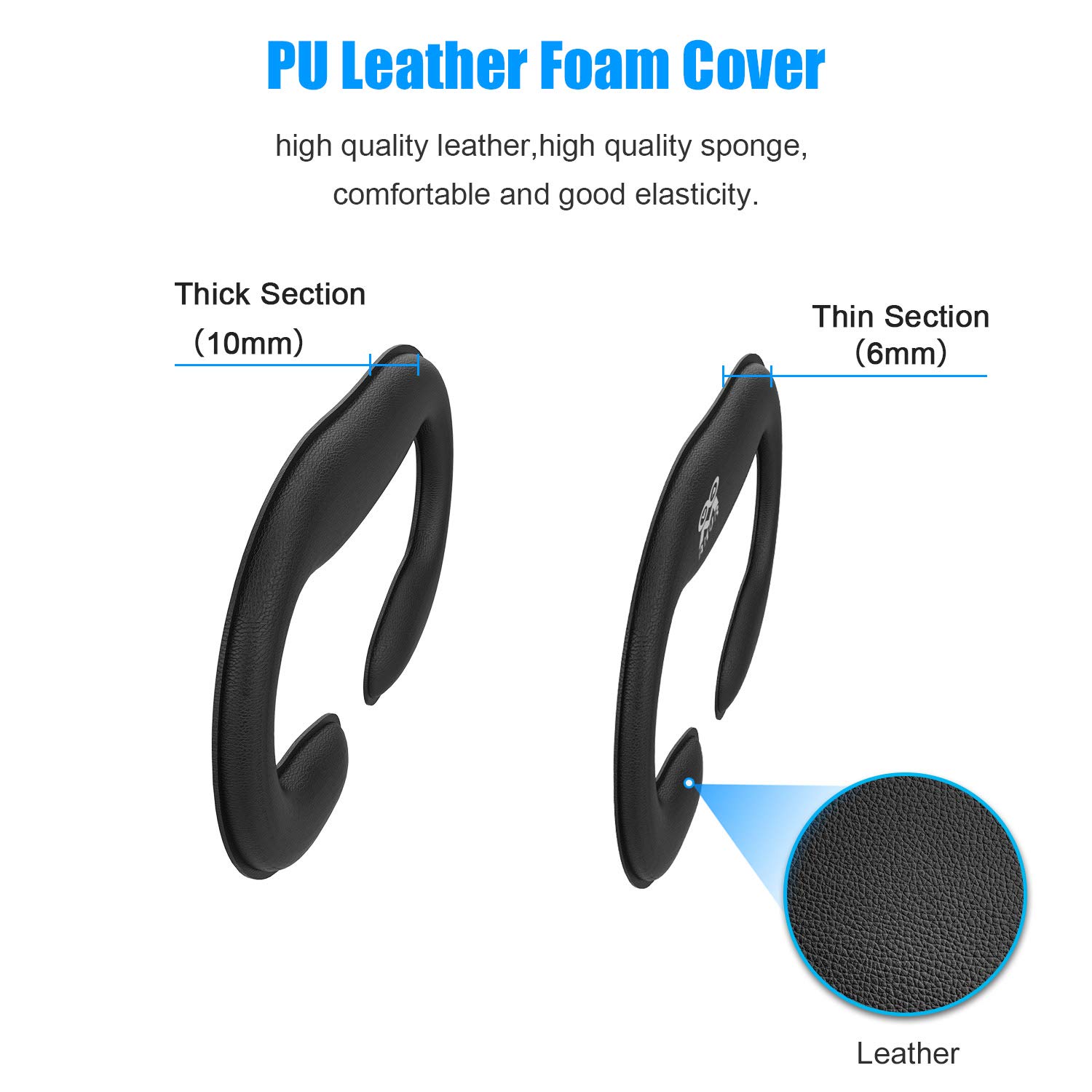 AMVR Resilient VR Facial Vent Soft Interface Bracket & Anti-Leakage Light PU Leather Foam Face Cover Replacement Pad Custom Comfort Accessories Set for Oculus Quest 1 (7-in-1, Not Fit Quest 2)