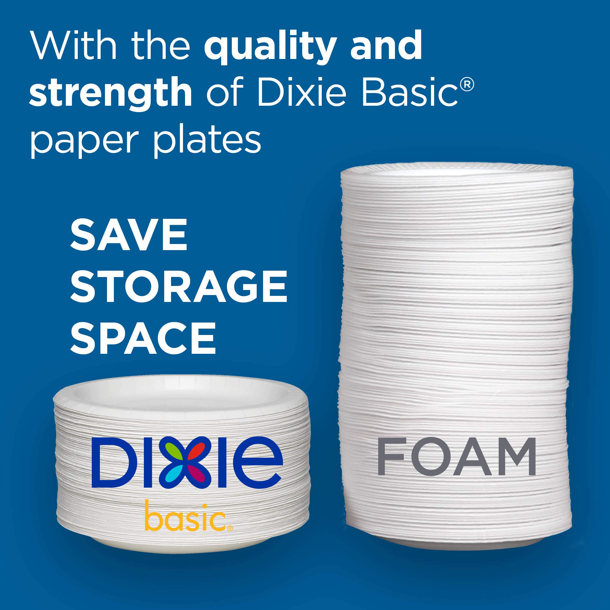 Georgia-Pacific Dixie Basic® 8.5” Wrapped Light-Weight Paper Plates by PRO , White, Individually Wrapped, DBP09WR1, 500 Plates Per Case