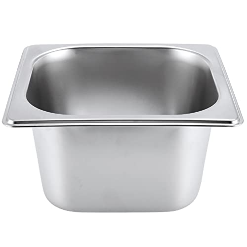 JAPCHET 8 PCS 1/6 Size 2-1/2 Inch Deep Steam Pan, Steam Table Chafer Pan, Stainless Steel Hotel Pan Food Pan for Buffet, Restaurants, Catering