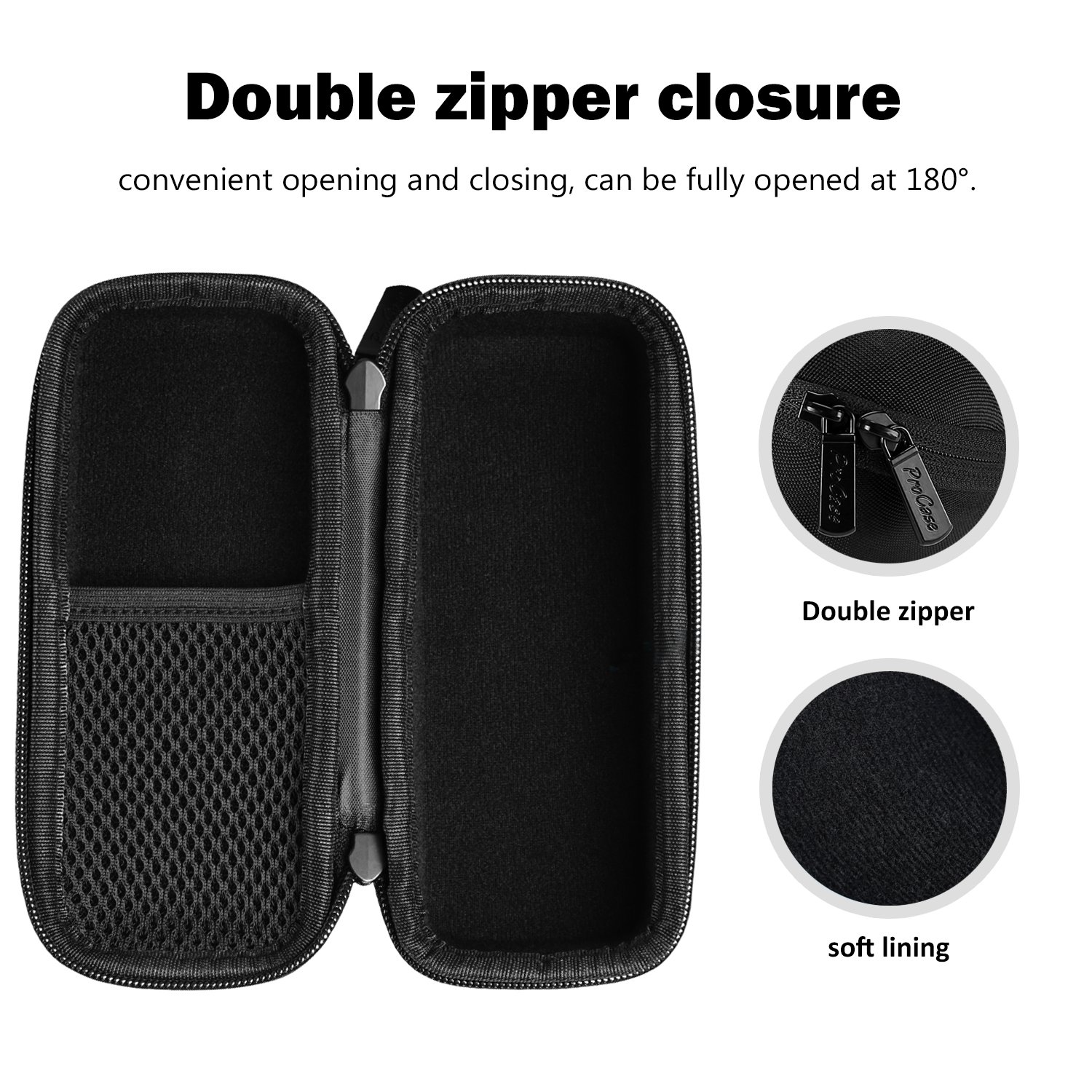 ProCase Hard Case for Electric Trimmer and Shaver, Travel Organizer Carrying Bag for QP2520 QP2530 QP2620 QP2630 -Black