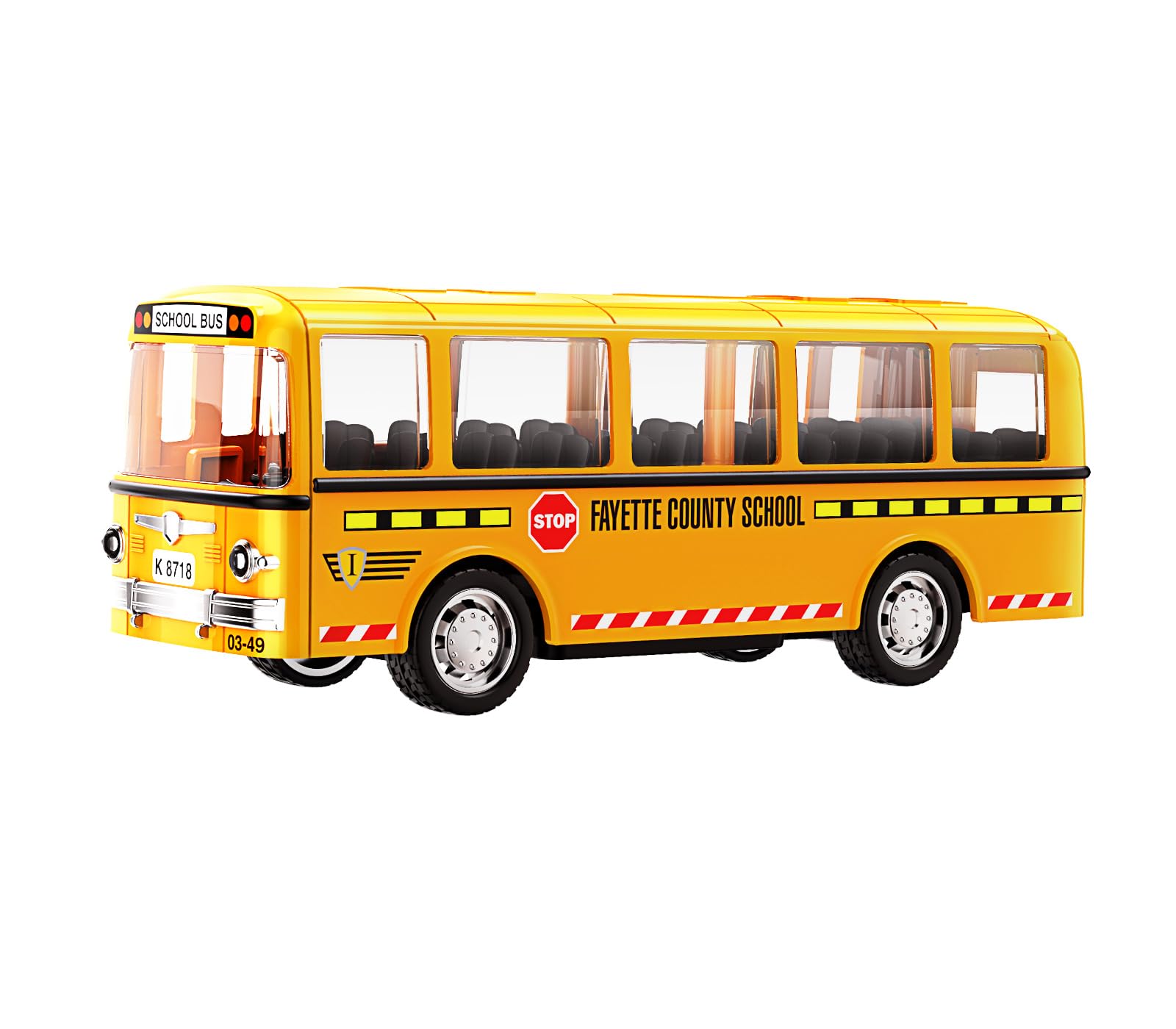 Geyiie School Bus Toys, Die-Cast Metal City Cars for Boy Girls Kids