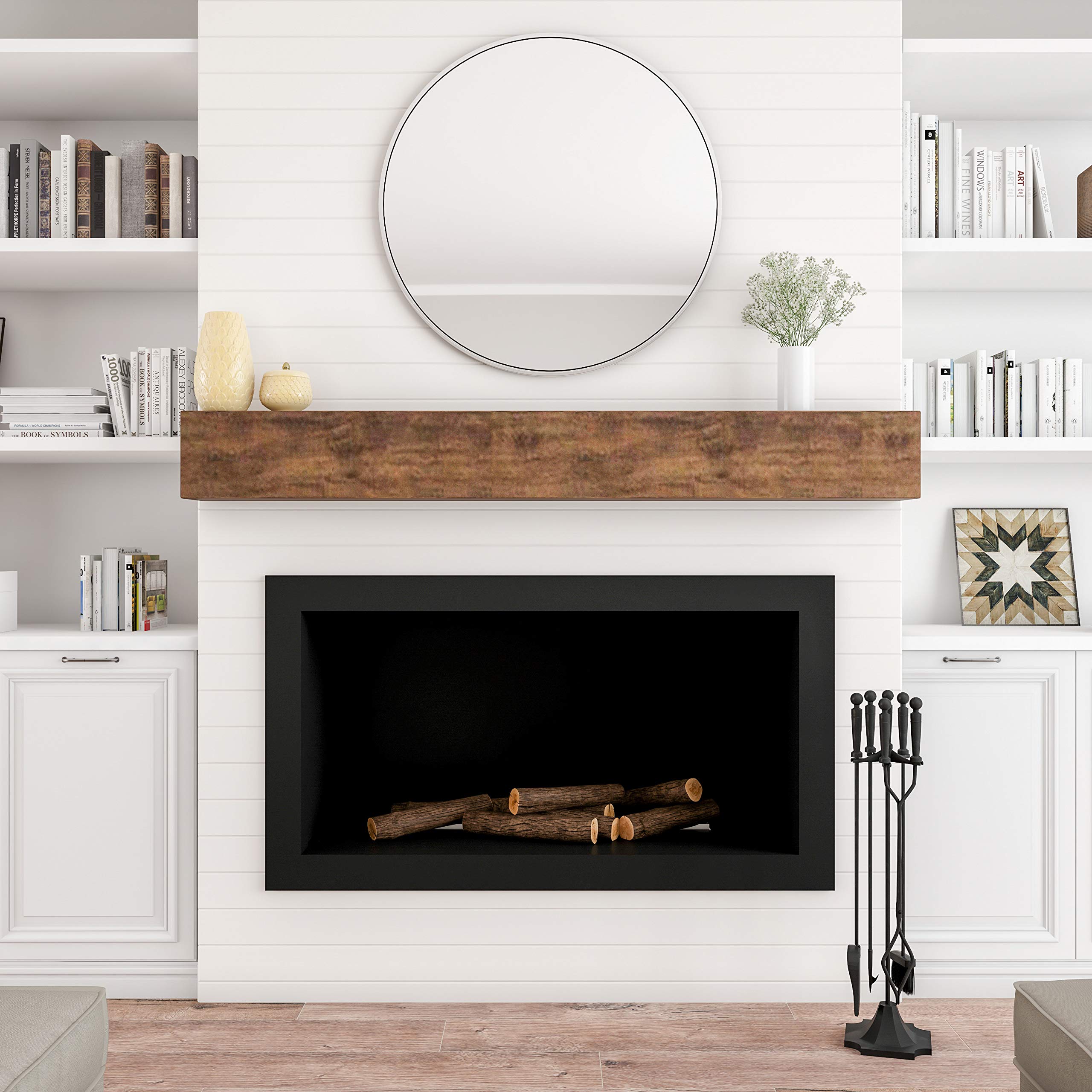 Lavish Home 5-Piece Fireplace Tools Set - Essential Heavy-Duty Accessories for Fireplaces - Includes Tongs, Shovel, Broom, Poker, and Stand