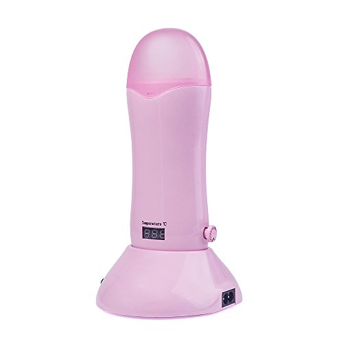Portable Wax Warmer for Hair Removal, IeBilif Electric Depilatory Roll On Brazilian Wax Heater with LCD Temperature Display, Home Waxing Hair Removal Machine for Travel & At-home Waxing & SPA(Pink)