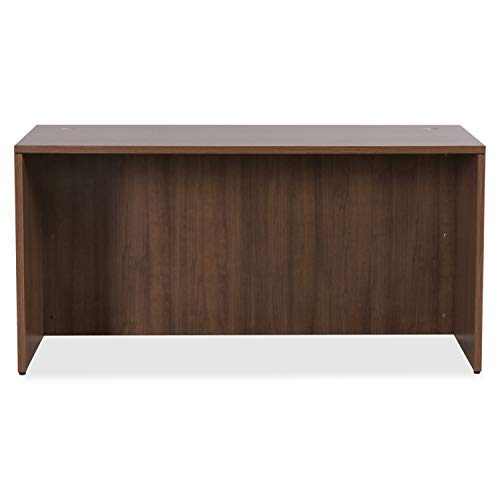 Lorell Essentials Desk Shell, Walnut Laminate