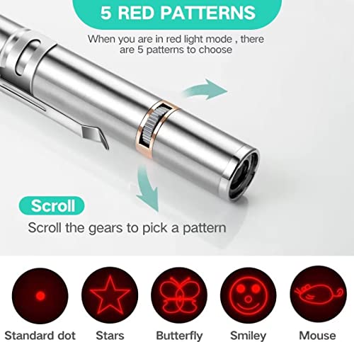 HEYPOMAX Cat Laser Toy, Cat Toys for Indoor, Laser Pointer Cat Toy, Laser Pointer for Cat and Dogs Chase Play, Keep Cat Busy Burning Fatus, USB Charging, 5 Switchable Patterns