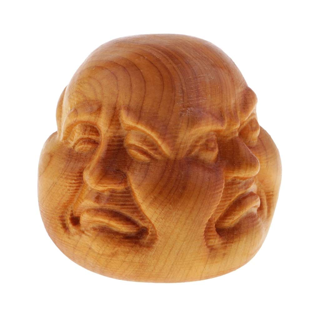 JJZXD Four-Face Buddha Head Sculpture Ornament Indoor Outdoor Garden Home Decoration Crafts 4x4x4cm