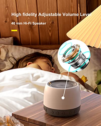 elesories White Noise Machine, Sound Machine with13 Non Looping Natural Soothing Sounds for Adults Baby Sleeping, Also Be Used as a Multifunctional Speaker for Home, Office Privacy | Nursery | Travelā¦