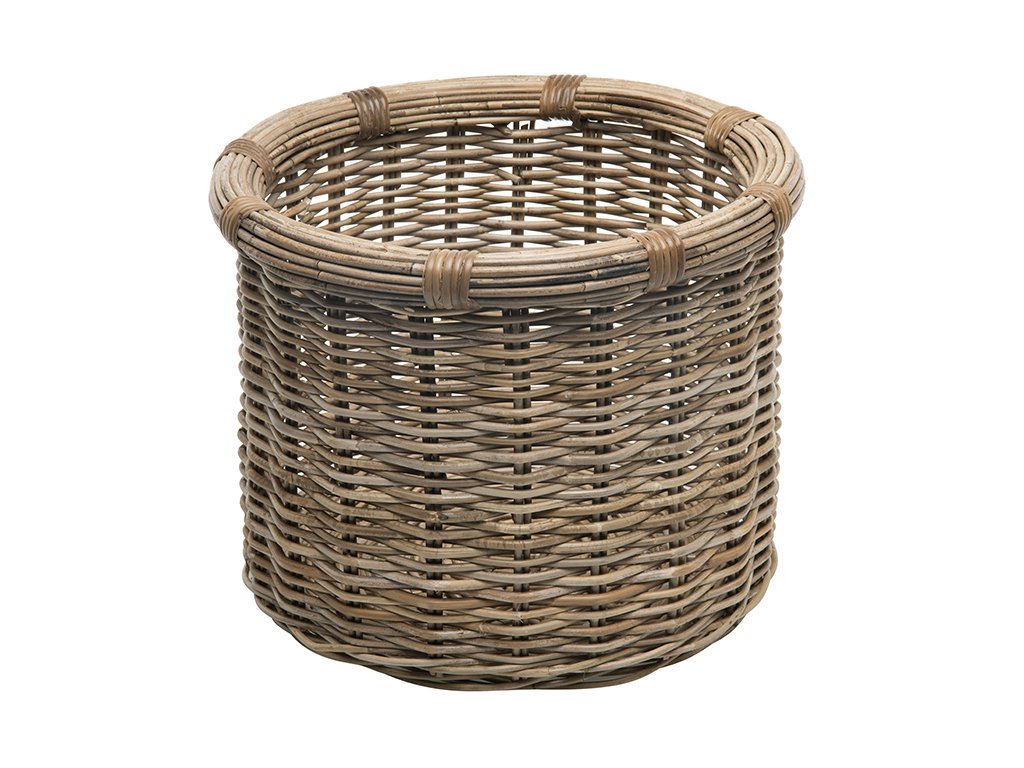 Kouboo 1060106 Rattan Kobo Round Log and Storage Basket, Gray