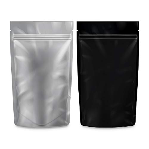 Loud Lock Mylar Bags Smell Proof 1/4 Ounce Black/Clear - 100 Count 6.7" X 4" 6mill Thickness - Packaging Bags - Mylar Bags For Food Storage - Resealable Bags - Smell Proof Bags - Dispensary Packaging