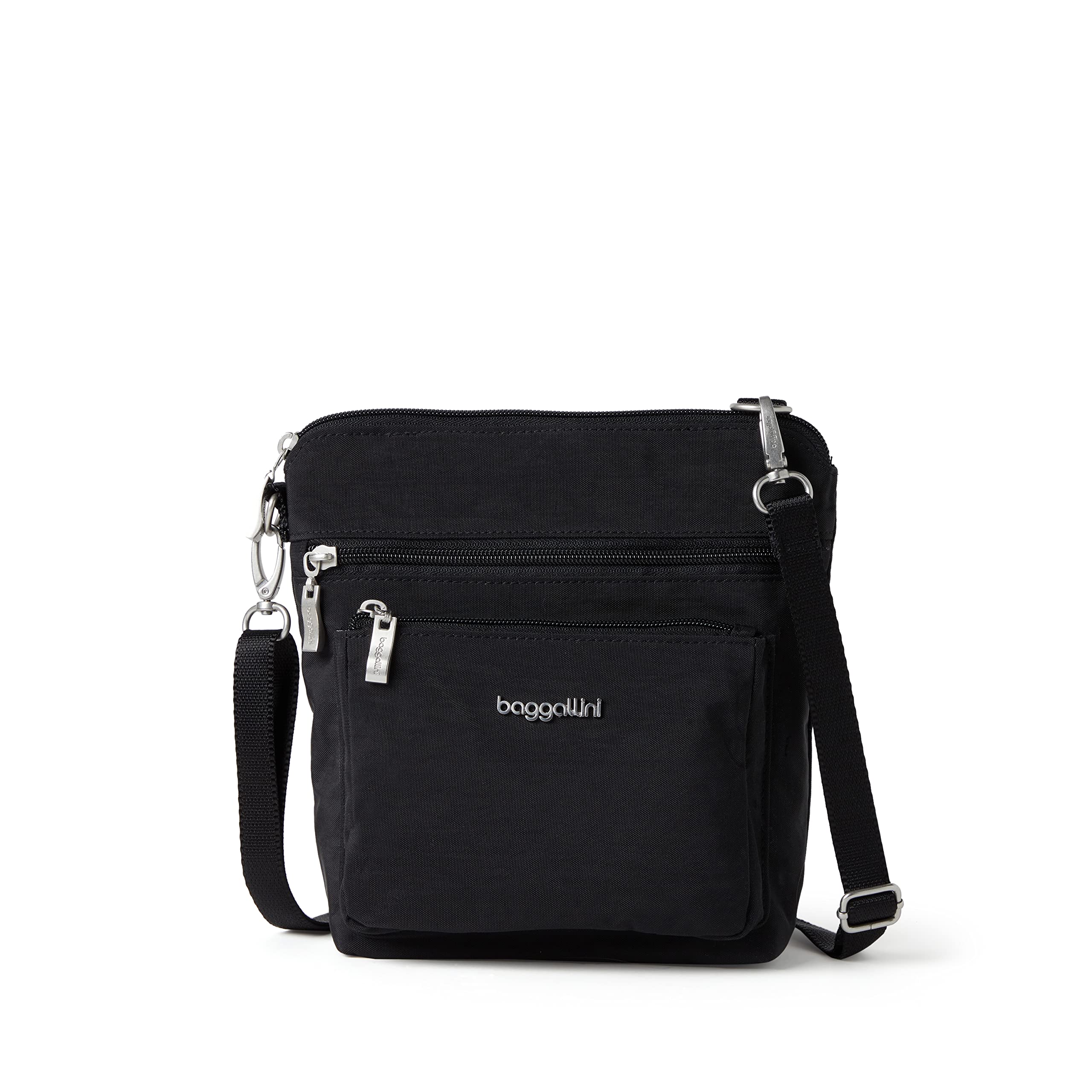 Baggallini Women's Modern Pocket Crossbody, Black Camo Jacquard