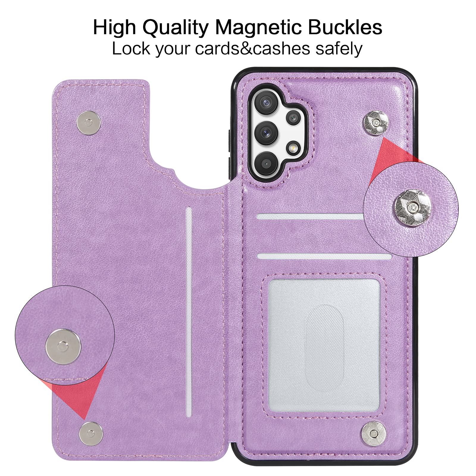 BENTOBEN Samsung Galaxy A32 5G Wallet Case, PU Leather Heavy Duty Rugged Shockproof Protective Cases with Card Slots Cash Holder Phone Case for Samsung Galaxy A32 5G 6.5 Inch 2021, Black
