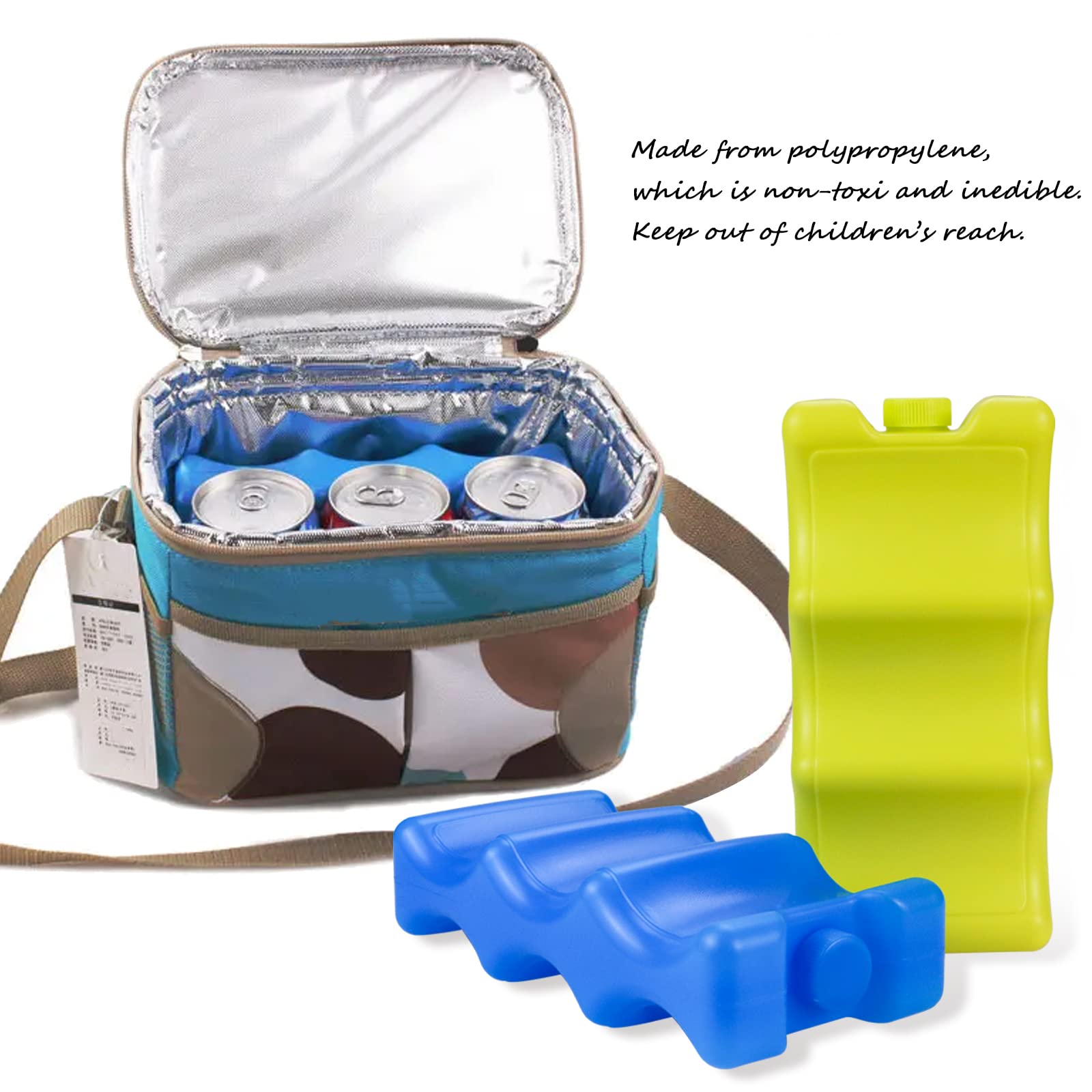 Bercoor Pack of 3 Breastmilk Ice Pack, Bottle Ice Packs for Breastfeeding Working Mom fit for Cans Bottles Breast Pump Bag, Blue, Yellow, White