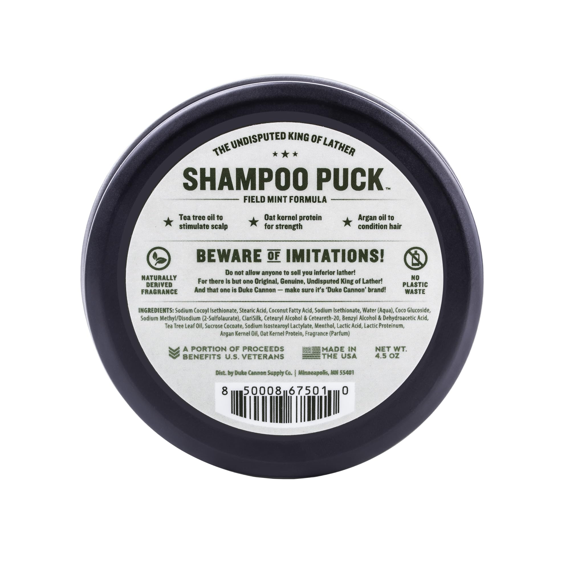 Duke Cannon Supply Co. Shampoo Puck for Men Barrel Char No. 004 Multi-Pack - Eco Friendly, Plastic Free, Solid Shampoo, Super Concentrated, Long-Lasting, TSA Approved, Sulfate-free, 4.5 oz (3 Pack)