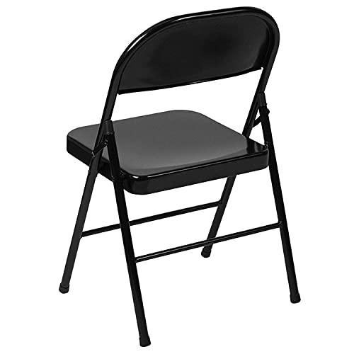 Flash Furniture 4 Pack HERCULES Series Double Braced Black Metal Folding Chair