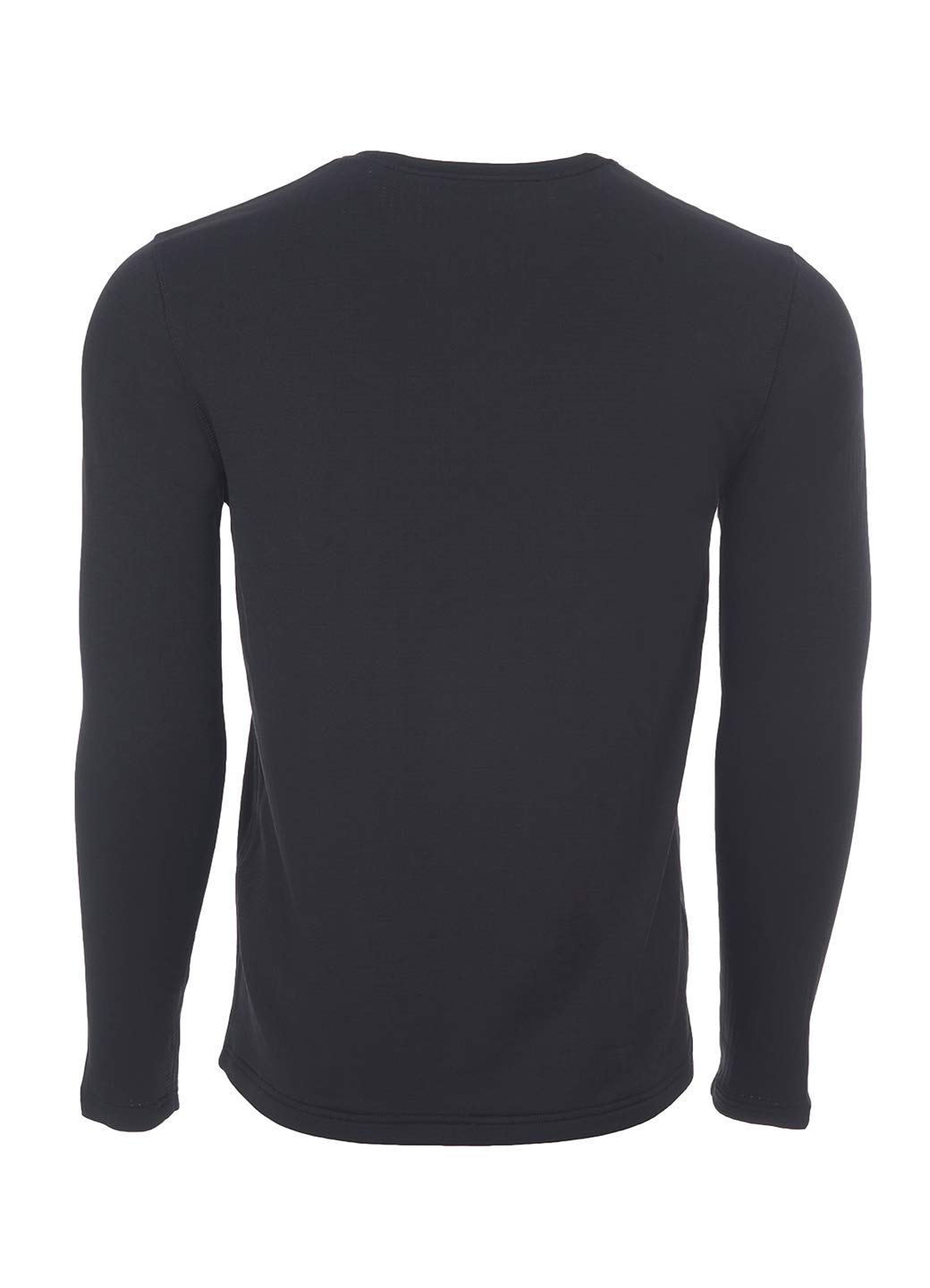Avalanche Men's Moisture Wicking Crewneck Grid Fleece Long Sleeve Base Layer Top Black L