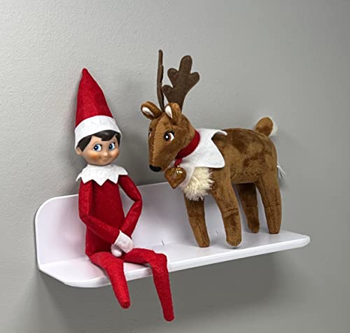 eLhook Made in USA White Stick-On Removable Adhesive Floating Wall Shelf Durable Textured ABS Injection Molded Plastic with Lipped Edges | Designed for Stick-On Adhesives or Screws