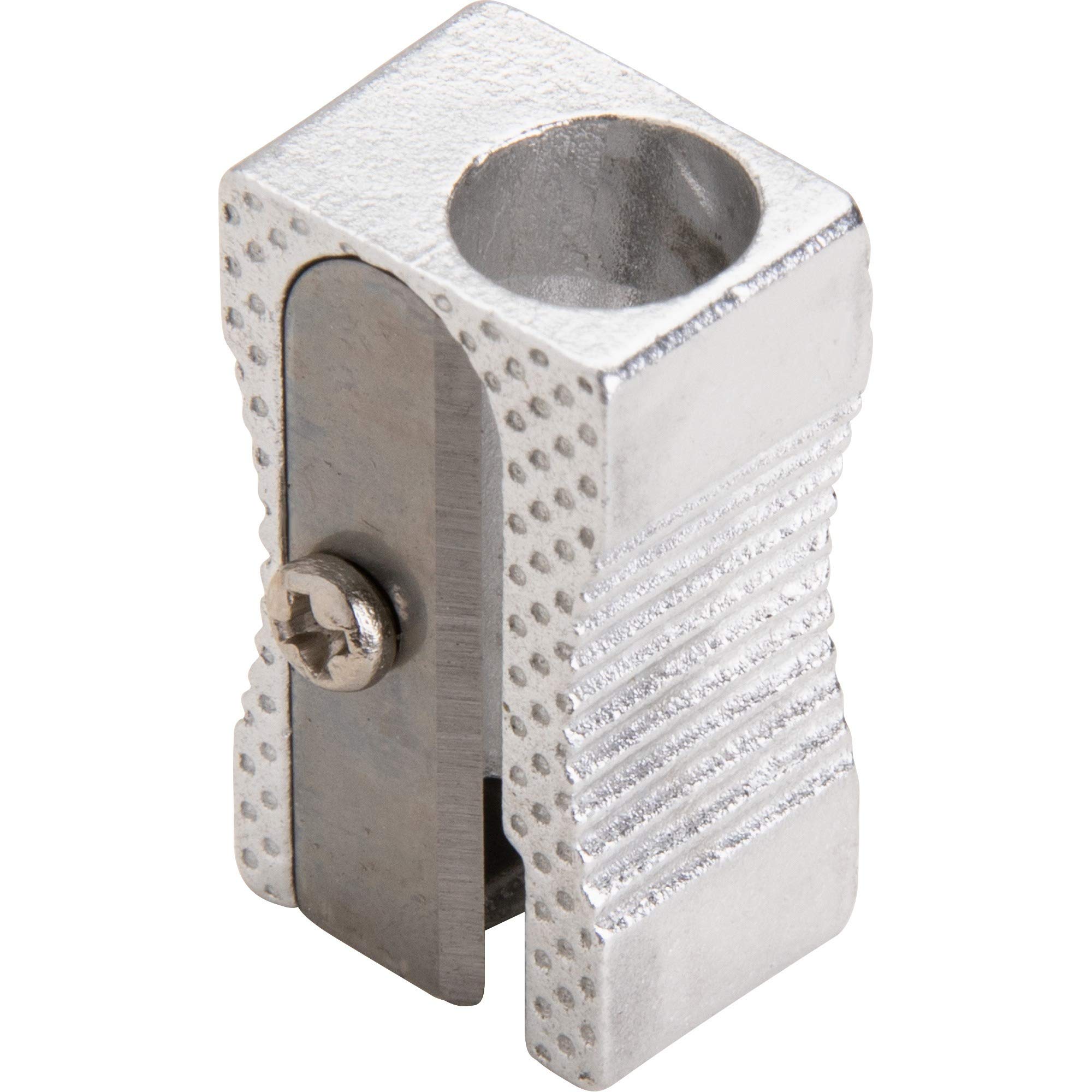 Aluminum Pencil Sharpener, Pocket Sharpener, 1-Hole Steel Blade, Silver - Durable Excellent Quality - For Home, School, Office - (12 Pack)